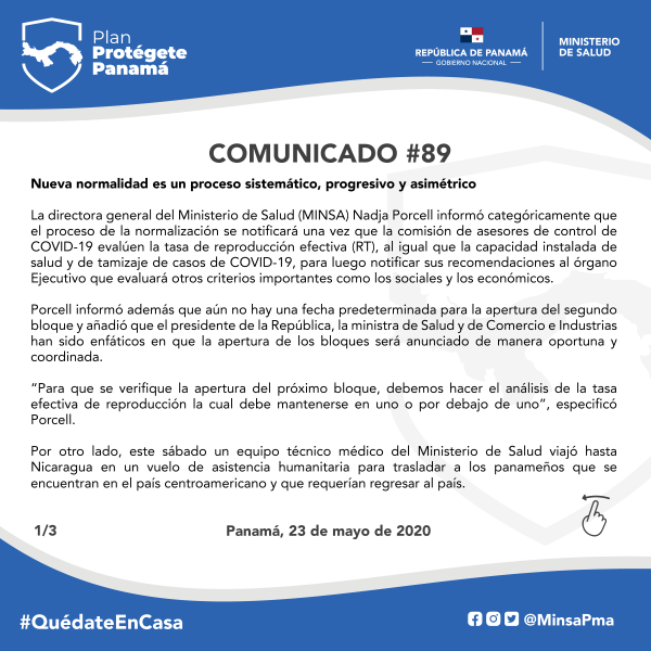 Comunicado # 89: Nueva normalidad es un proceso sistemático, progresivo y asimétrico – Nacional FM